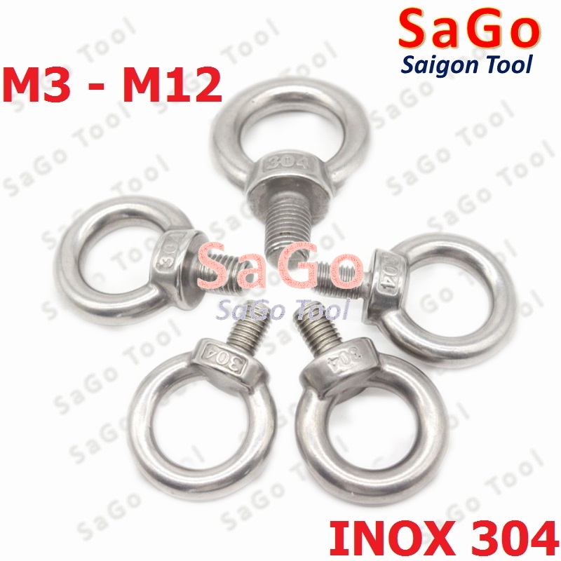 Bulong móc cẩu, bulong tai cẩu, bulong mắt INOX 304 size M3-M12
