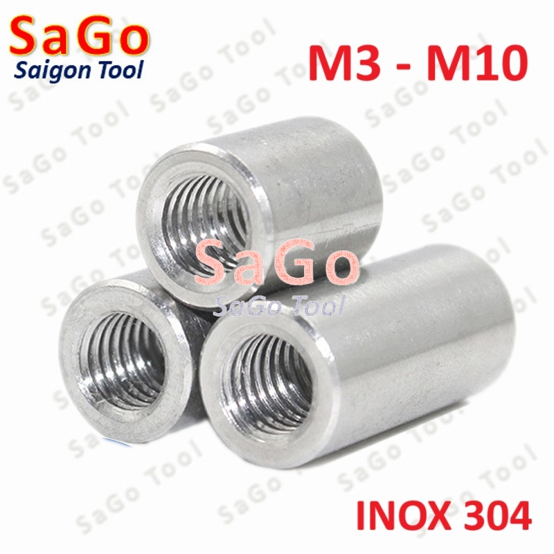 Ống nối ty ren inox - Nối ren INOX 304 M3 M4 M5 M6 M8 M10 loại tốt